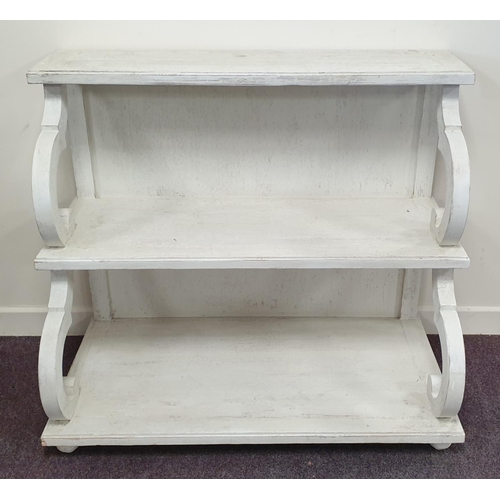 Painted Waterfall Shelving Unit, H:88 x W:101 x D:55cm