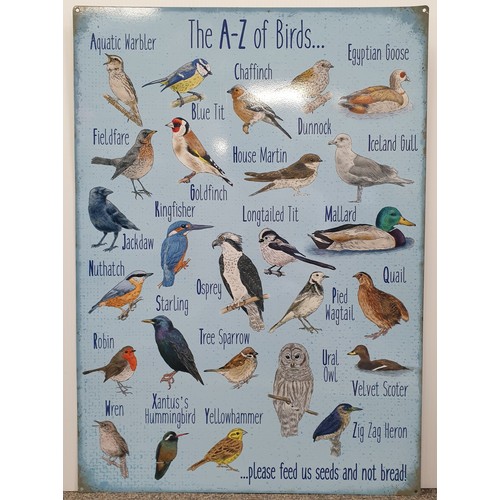 A-Z Birds Tin Sign