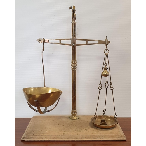 Vintage Brass Scales with Weights, H:60 x W:45 x D:25cm