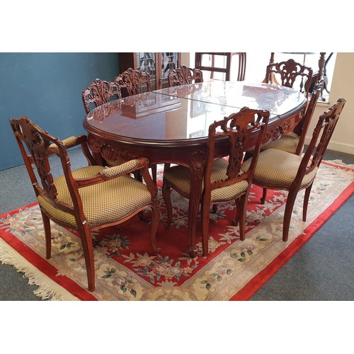 Ash and Beech wood Continental extendable d-end dining table & 6 chairs ...