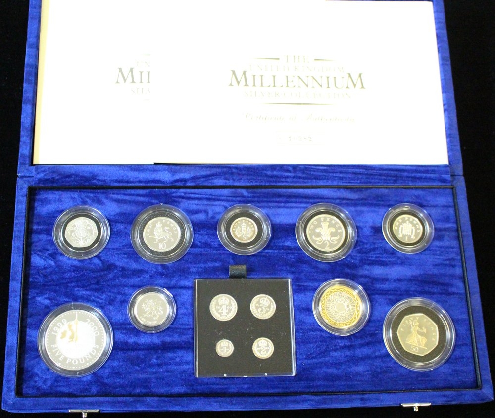 2000 Royal Mint Millenium Silver Proof set incl. maundy (13 coins ...