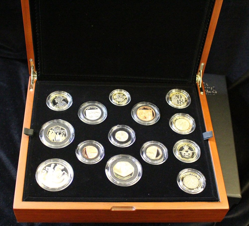 2018 Royal Mint Premium Proof set (13 coins), cased/cert. SPS125.
