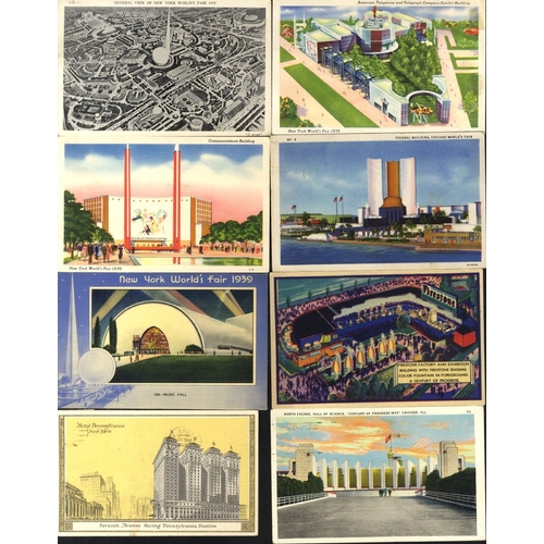 WORLD FAIRS collection 1933 Chicago of Progress illustrated cover & PPC ...