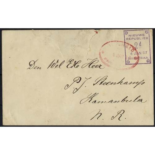 1887 (4 Jan) 2d envelope (144 x 92mm) on white laid paper used ...