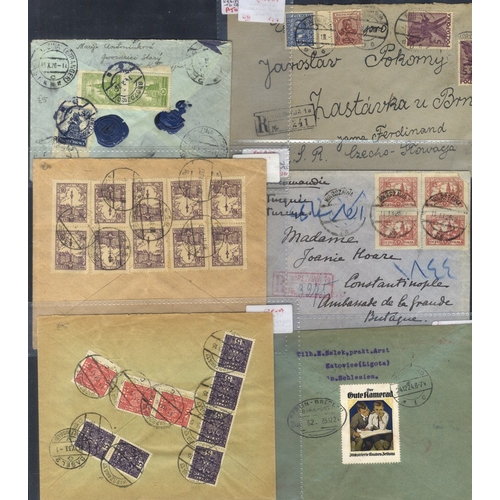 1920's-30's registered mail incl. attractive Katowice Philatelic Exhib ...