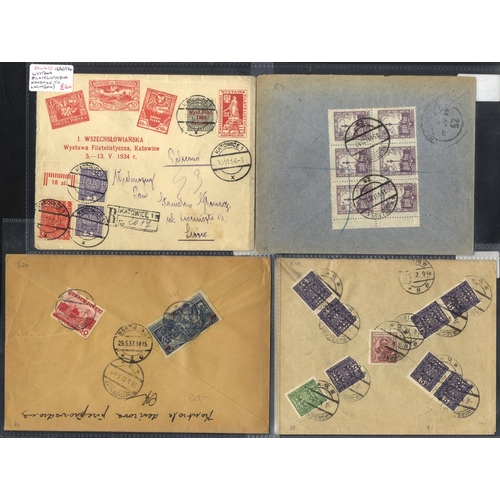 1920's-30's registered mail incl. attractive Katowice Philatelic Exhib ...