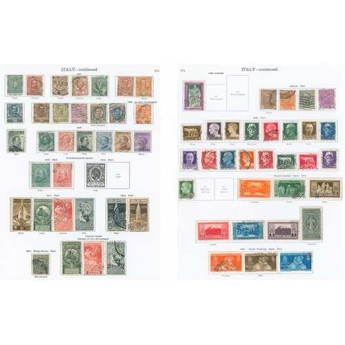 ITALY 1862-1936 collection incl. 1862 to 2L, 1870-1925 Due Surcharges, some 1879-82 & 1889 issues, 1