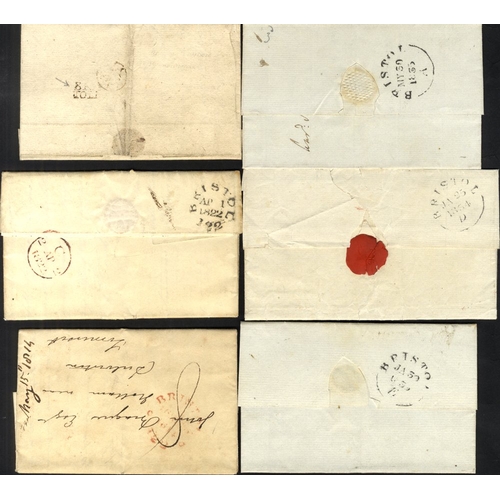BRISTOL 1729-1847 pre-stamp covers incl. partly fine strike of the ...