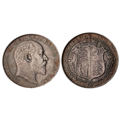 1902 halfcrown, choice and practically UNC with superb toning enhancing ...