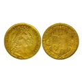 1691 gold five guineas, Elephant & Castle below busts, TERTIO, almost ...