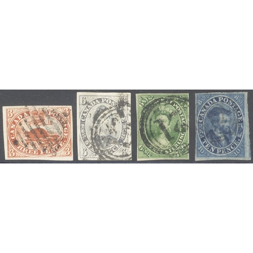 1852-57 3d brown-red, 6d slate, 7½d yellow-green, 10d dull blue, U four ...
