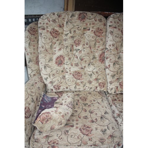 2 seater patterned upholstered sofa 51" w. x 30" d. x 39" h.