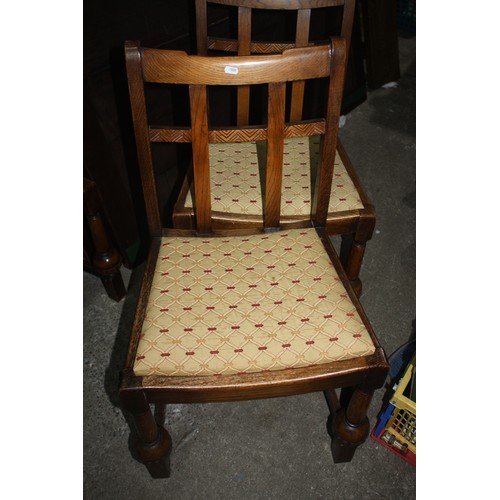 Set 4 oak dining chairs with drop in seats