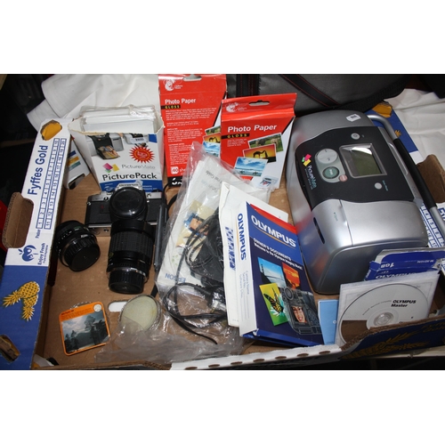 Olympus OM10 camera, Picture Mate Photo Lab, paper & flash gun