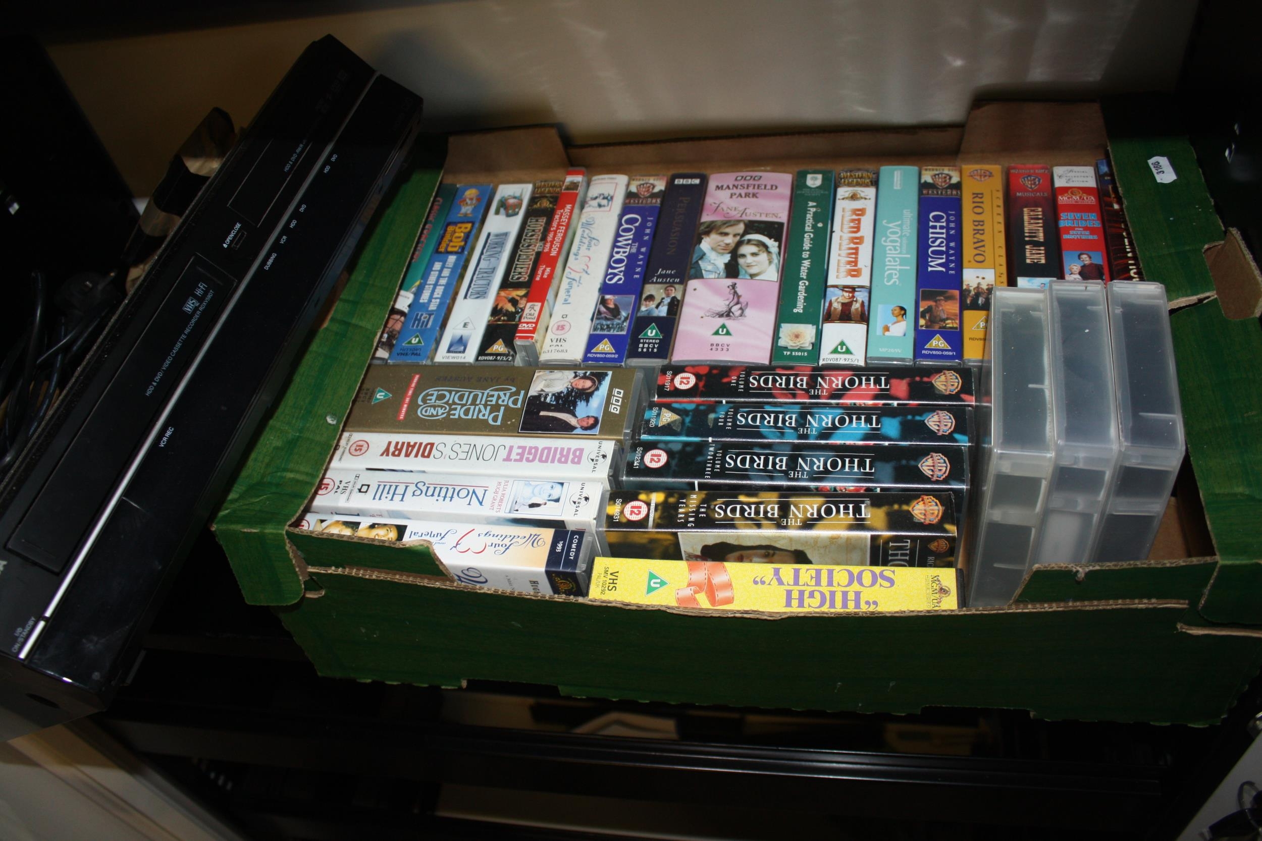 Toshiba VHS & DVD player & box videos