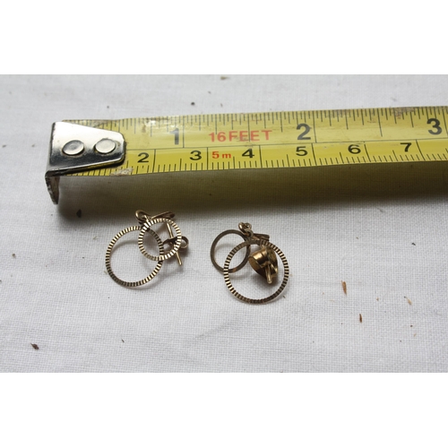 9ct gold drop earrings 0.8 grammes