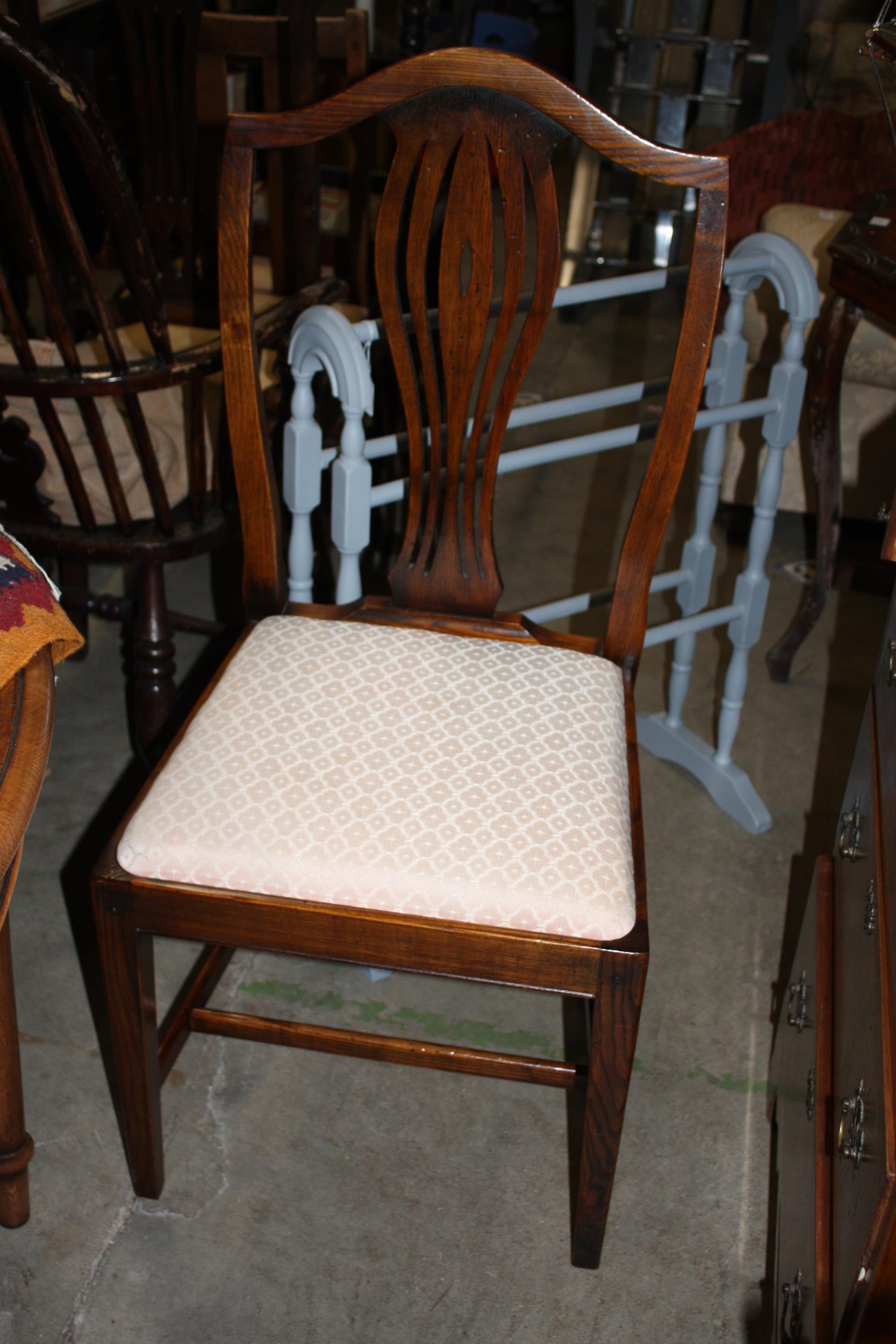 Set 6 Brights of Nettlebed oak upholstered dining chairs & Simpsons ...