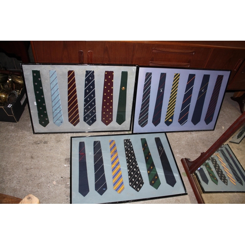 3 framed & glazed displays rugby ties 56 cm x 78