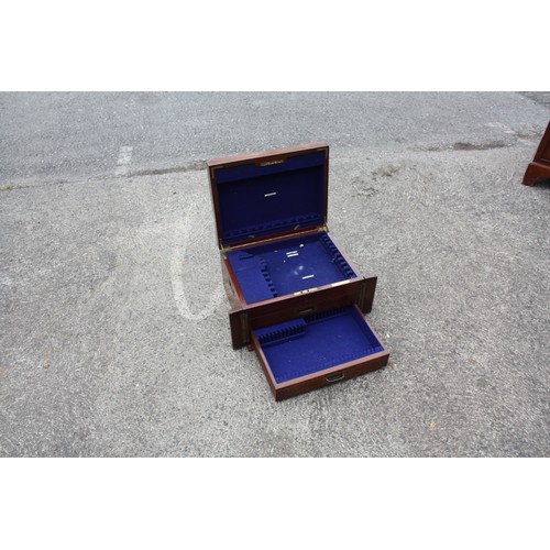 Mahogany cutlery box 22cm h. x 40cm