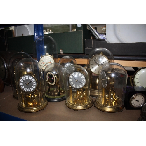 Assorted dome cased clocks
