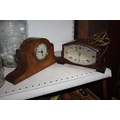 8 day inlaid mantel clock 6 1/2" h. & Ferranti electric mantel clock ...