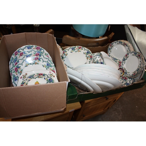 2 boxes Royal Cauldon Victoria patterned dinnerware