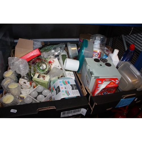 Box household items & box candles etc
