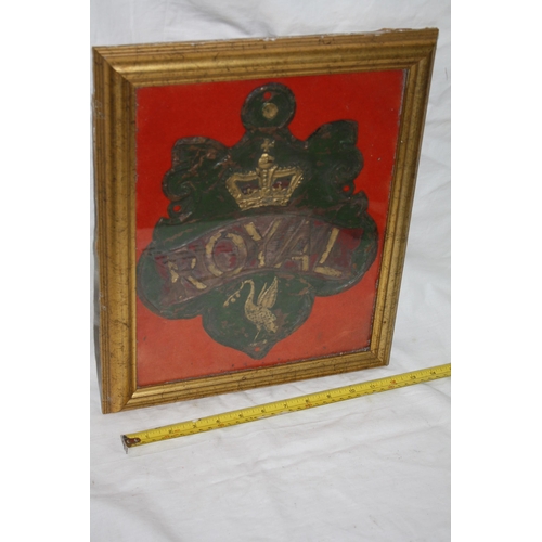 Vintage framed copper Royal Insurance sign
