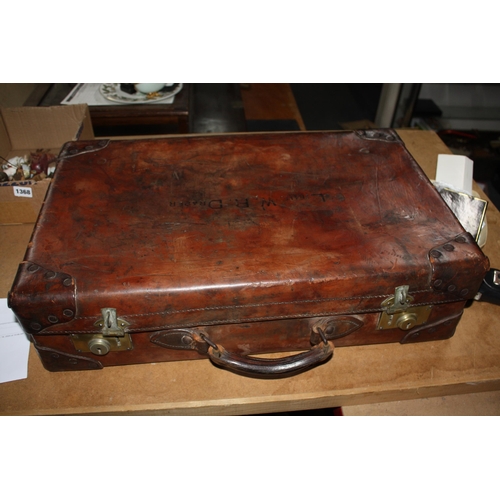 Vintage leather suitcase embossed Lt. W. R. Draper (Walter Raleigh ...