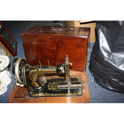 Frister Rossman inlaid cased sewing machine