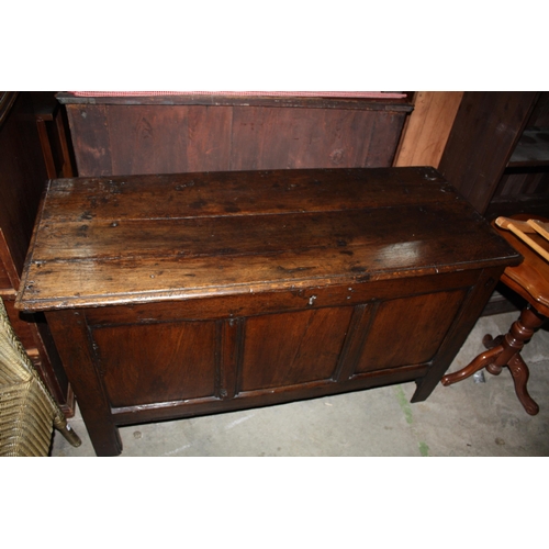 Oak coffer with candle box- no lock 25 1/2" h. x 47" x 19 1/2"