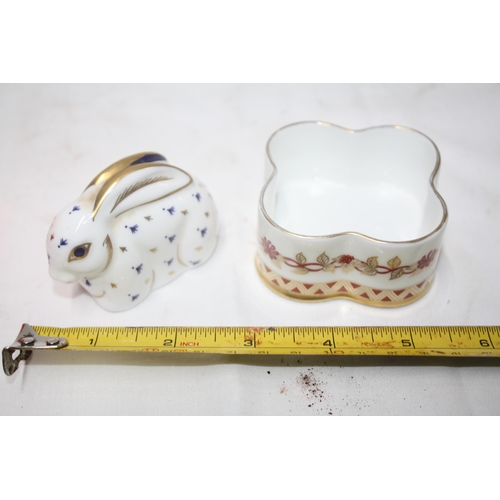 Royal Crown Derby rabbit & a dish