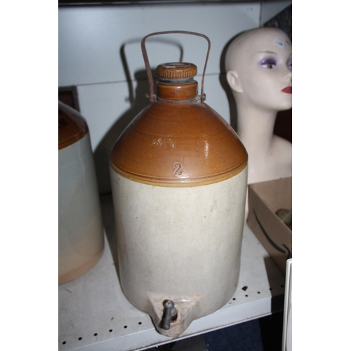 Stoneware flagon with tap 16"