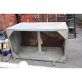 Large galvanised riveted water tank & tap 31 1/2" h. x 59 1/2" w. x 36" d.