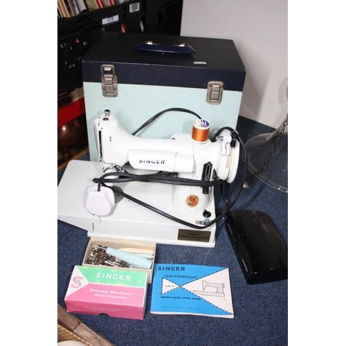 Singer featherweight model 221 sewing machine with box, pedal etc