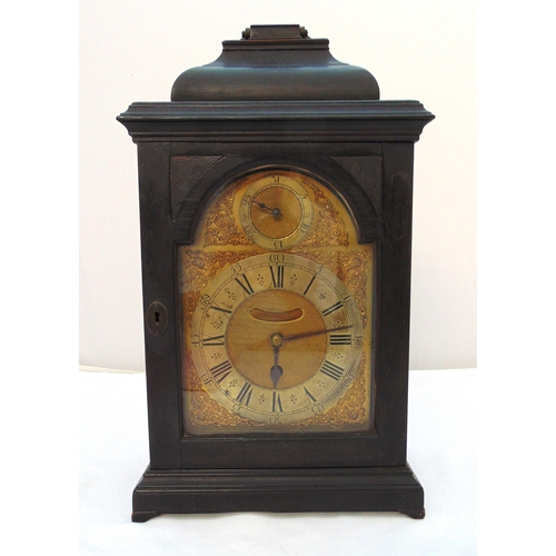John Austin of Shoreditch 18th century bracket clock, the ebonised case ...