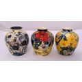 Three Jonathan Cox Studio pottery vases, signed to the bases, tallest ...