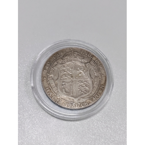 A 1908 halfcrown. Key date. .925 silver coin.