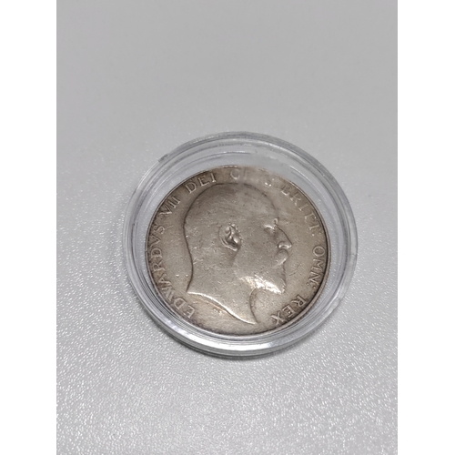 A 1908 halfcrown. Key date. .925 silver coin.