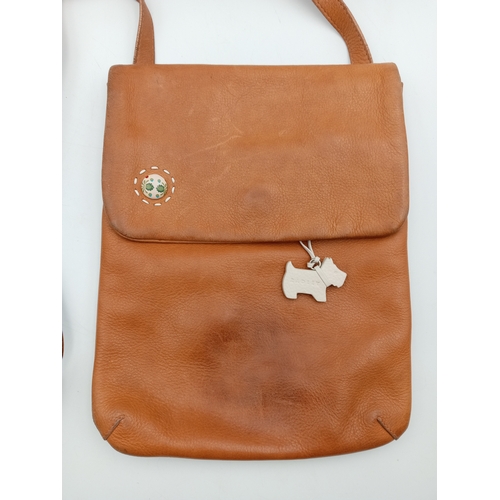 Radley London Pocket Tan Brown Leather Square Cross Body Side Bag 20 X 25cm