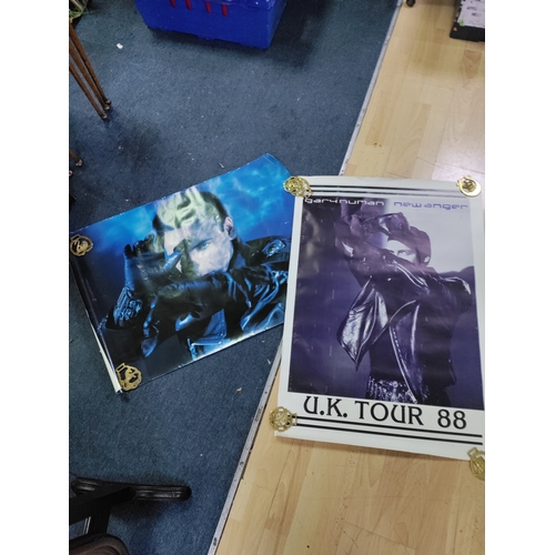 A selection 80's pop band posters, featuring Carly Simon, Gary Newman ...