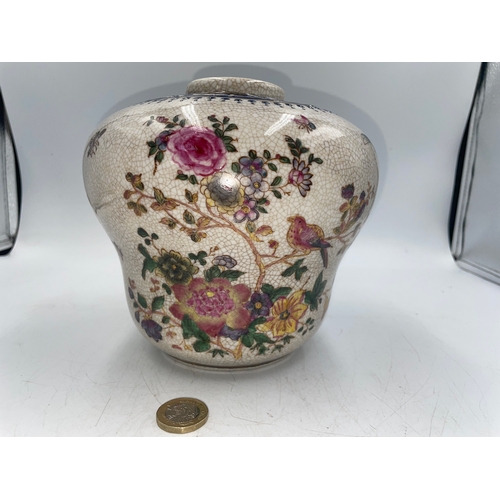 A vintage Wong Lee 1895 Chinese ginger jar decorated with traditional ...