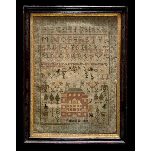 18th Century Alphabet embroidery sampler by Anne Williamson, 1793. Top ...