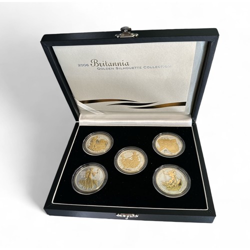 Royal Mint 2006 Silver Britannia Golden Silhouette Collection, cased ...