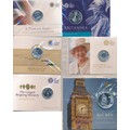 Royal Mint uncirculated silver coins on cards (6) with £100 2015 Big ...