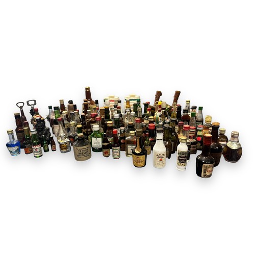 Assortment Of Alcoholic Miniatures Including Whiskey, Brandy, Gin and ...