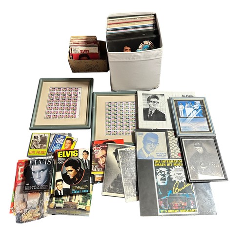 Collection of Elvis Presley Vinyl, Buddy Holly, Roy Orbison Memorabilia ...