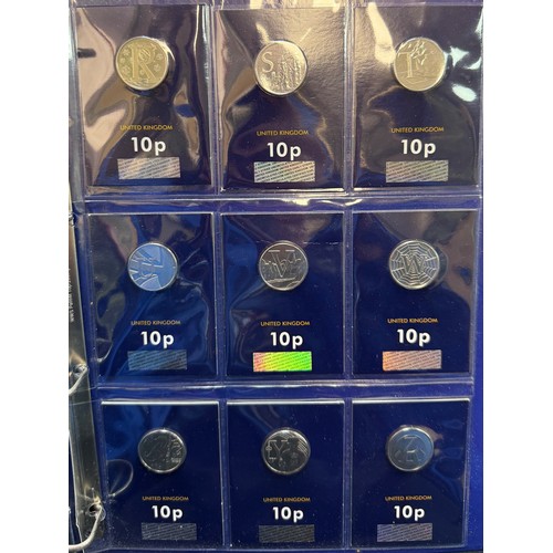 The A-Z of Great Britain 10p Collection set of 26, in Change Checker album.