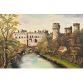 Wetherby (British, 20th Century), Warwick Castle, Large oil on board ...