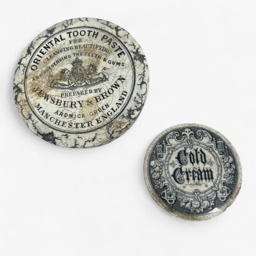 Pot lids, a pair of ceramic pot lids to include; Jewsbury & Brown ...